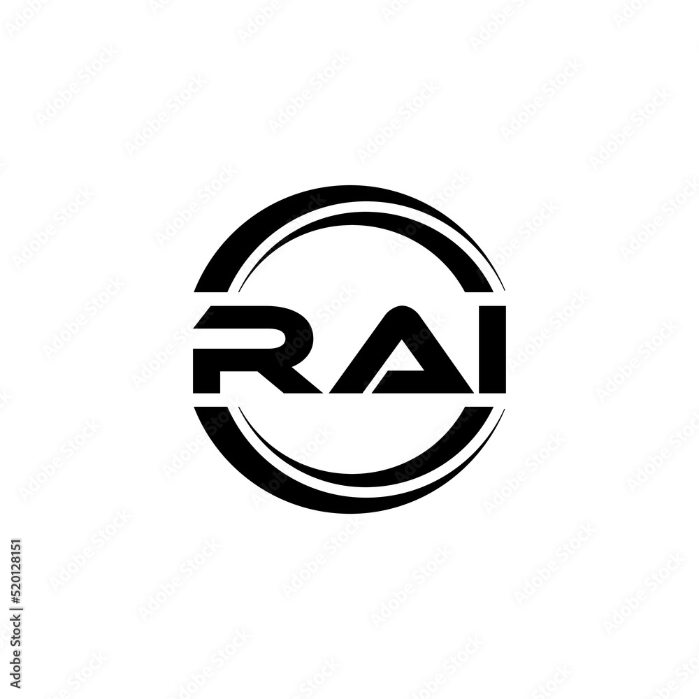 RAI letter logo design with white background in illustrator, vector ...