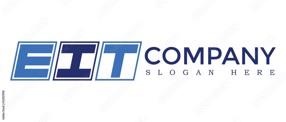 EIT three Letter Rounded rectangle boxes shape element symbol digital ...
