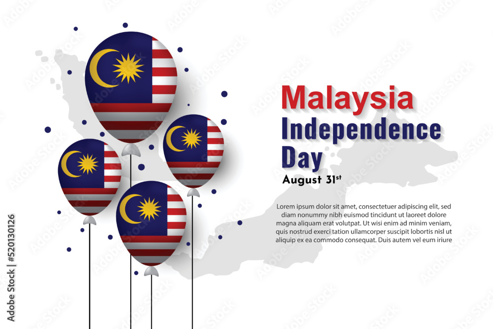 Malaysia independence day background with 3d balloons flag illustration ...