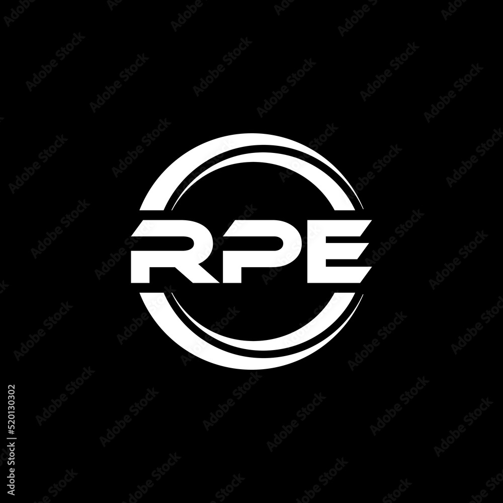 RPE letter logo design with black background in illustrator, vector ...