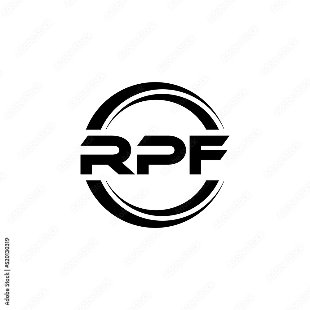 RPF letter logo design with white background in illustrator, vector ...