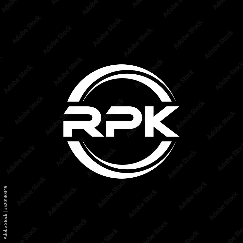 RPK letter logo design with black background in illustrator, vector ...
