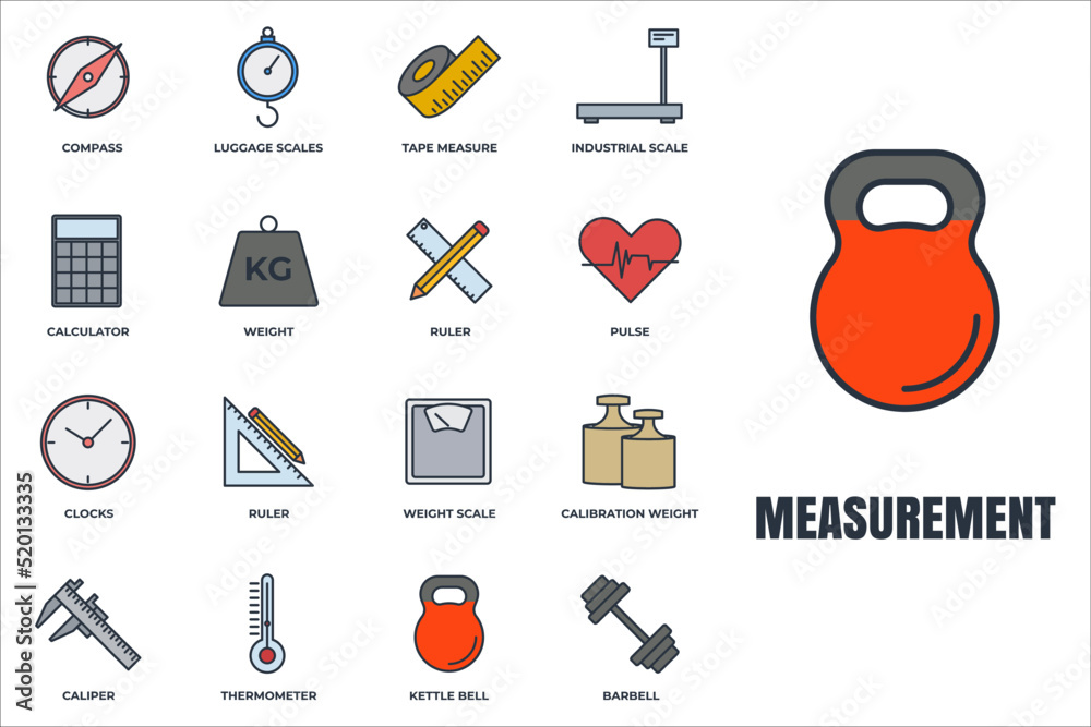 Set of Measuring icon logo vector illustration. measure, measurement ...