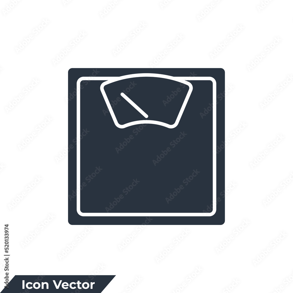 weight scale icon logo vector illustration. Measurement symbol template ...