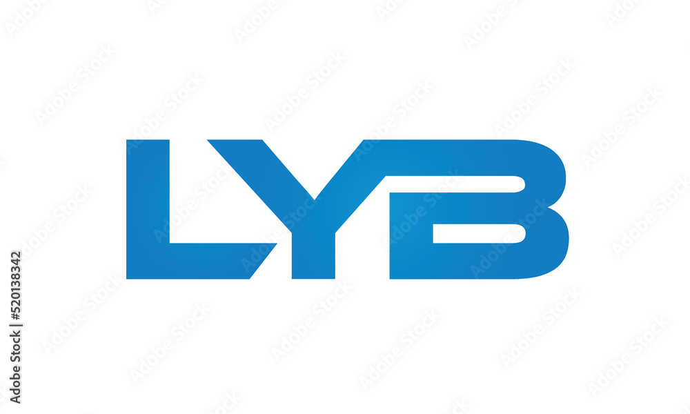 Connected LYB Letters logo Design Linked Chain logo Concept Stock ...