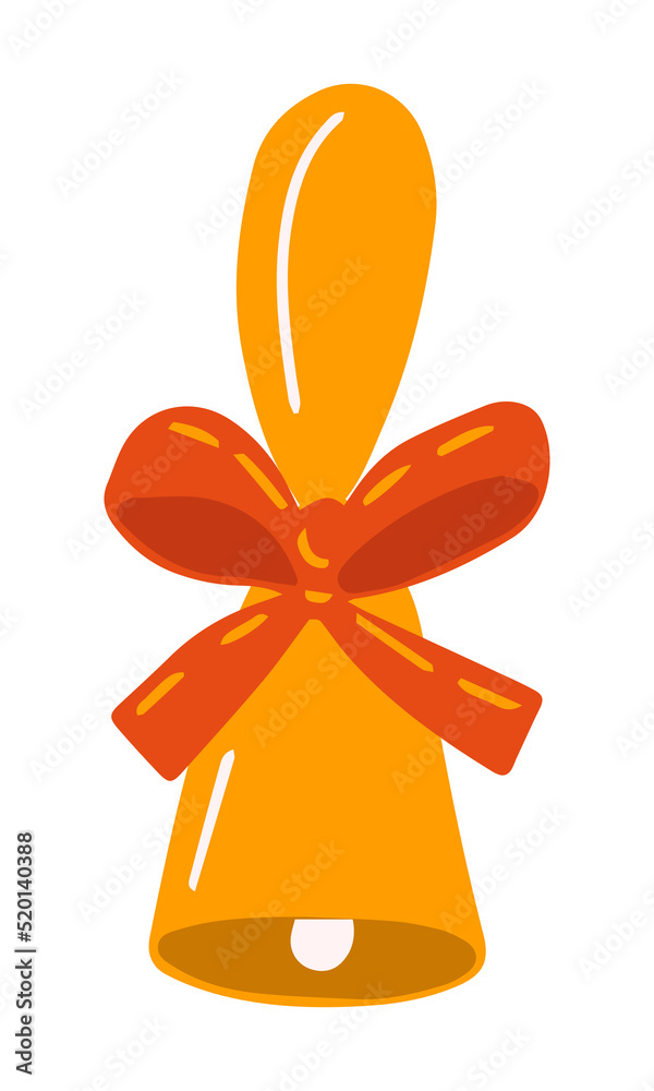 School bell vector illustration. Hand drawn school bell clip art Stock ...