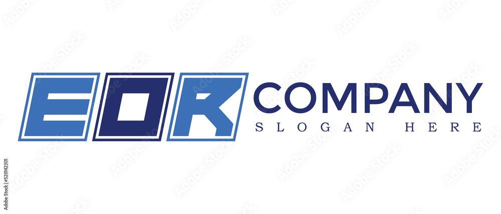 EOR three Letter Rounded rectangle boxes shape element symbol digital ...