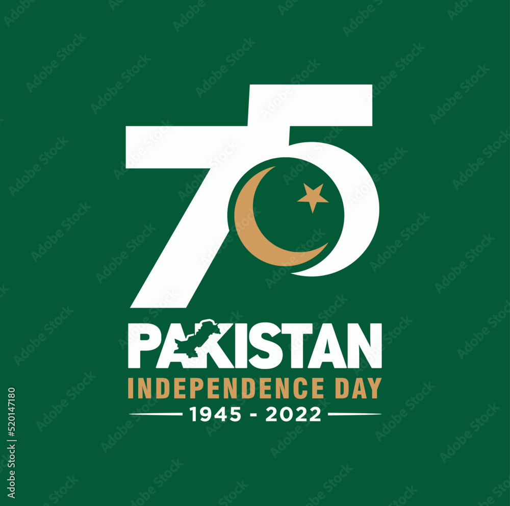 Karachi - August 14, 2022. Pakistan Independence Day. 75 Years ...