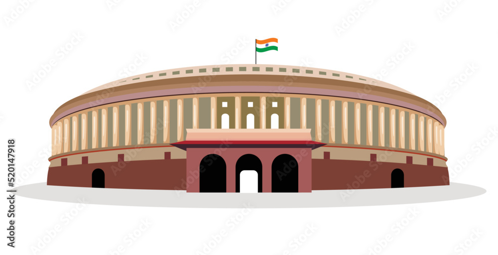 Parliament of India vector illustration Stock Vector | Adobe Stock