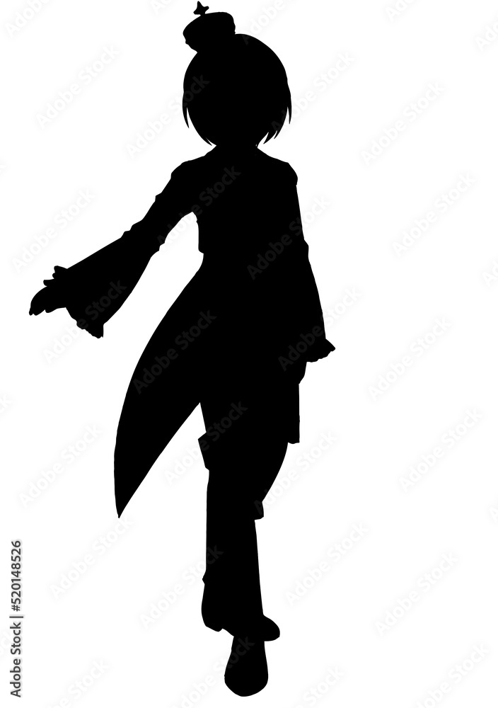 Silhouette illustration of anime character Stock Illustration | Adobe Stock