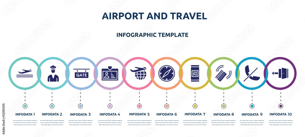 airport and travel concept infographic design template. included ...