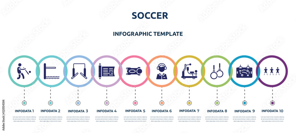 soccer concept infographic design template. included batter, diving ...