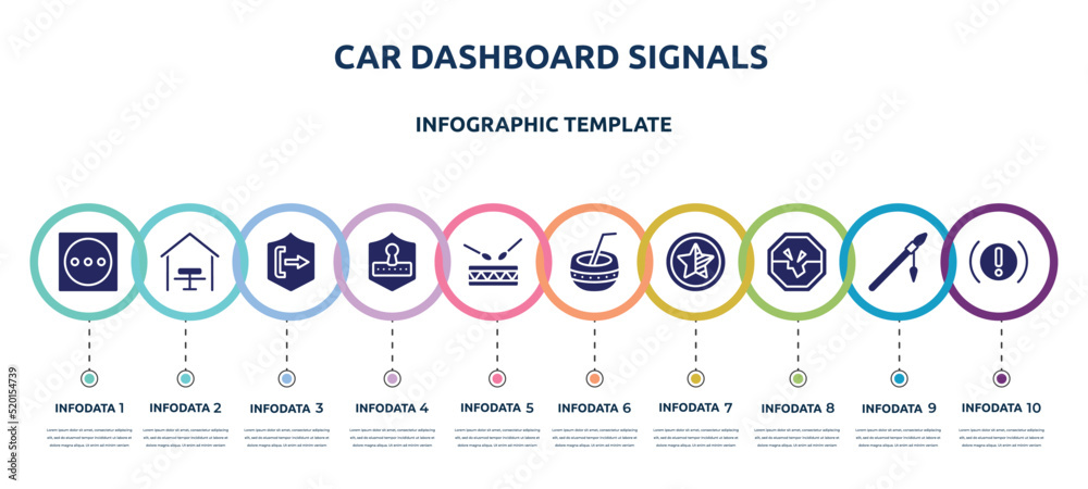 Vetor de car dashboard signals concept infographic design template ...