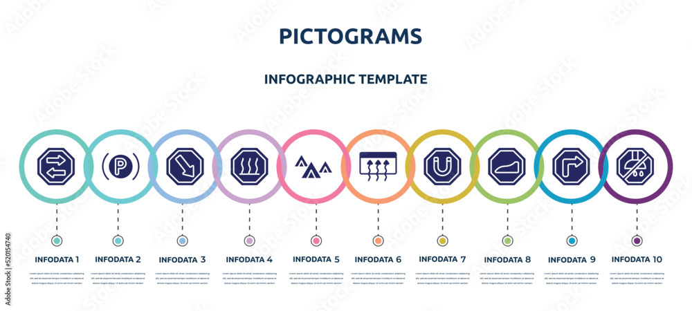 pictograms concept infographic design template. included two way ...