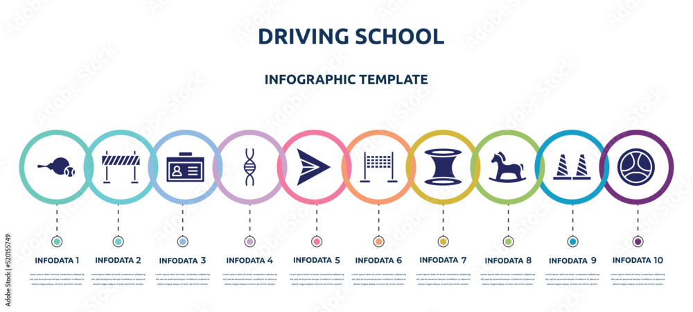 driving school concept infographic design template. included table ...