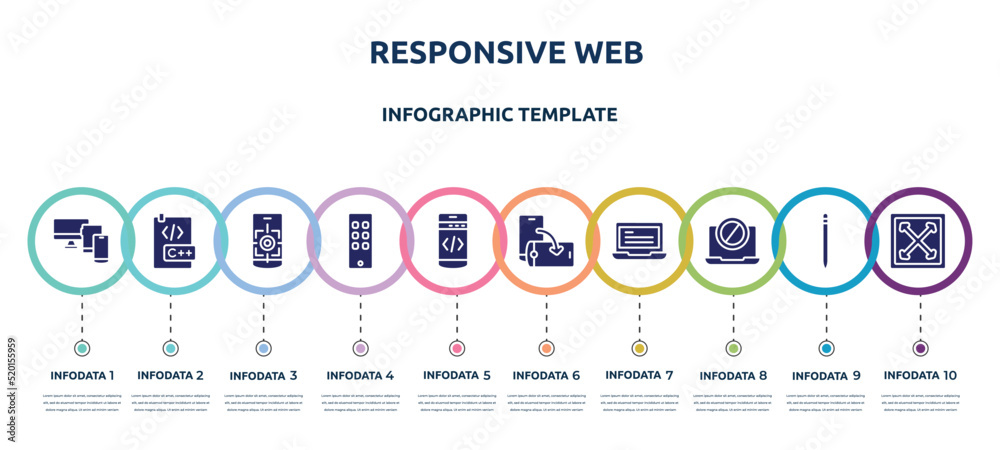 responsive web concept infographic design template. included monitor ...