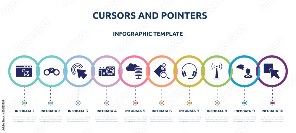 cursors and pointers concept infographic design template. included ... cursors and pointers concept infographic design template. included ...