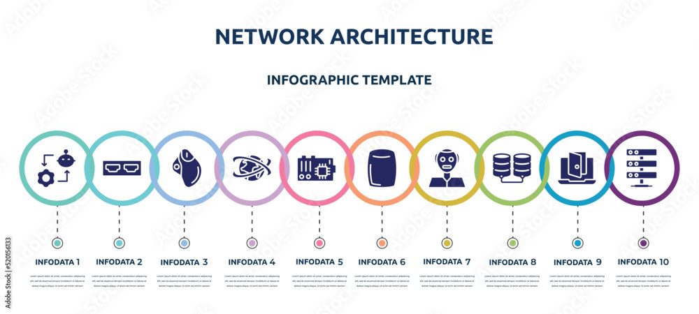 network architecture concept infographic design template. included ...