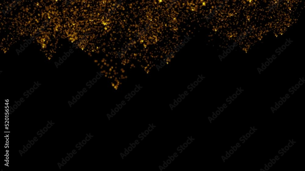 gold particle falling on black background, falling gold particles ...
