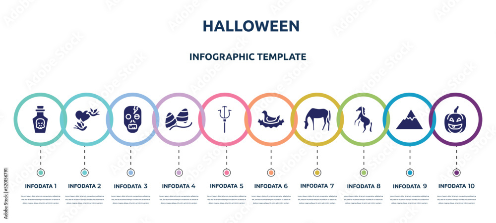 halloween concept infographic design template. included poison, birds ...