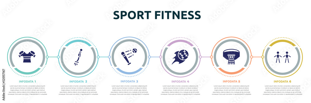 sport fitness concept infographic design template. included armour ...