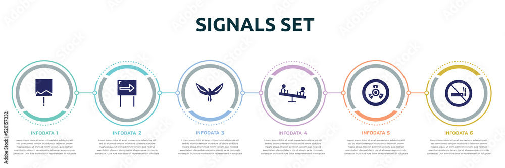 Vecteur Stock signals set concept infographic design template. included ...