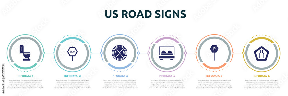 us road signs concept infographic design template. included toilet side ...