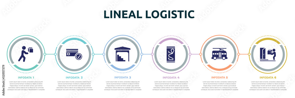 lineal logistic concept infographic design template. included ...