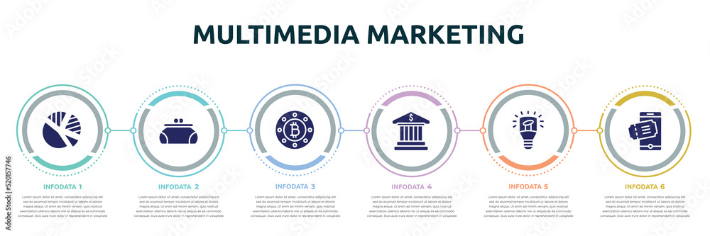 multimedia marketing concept infographic design template. included pie ...