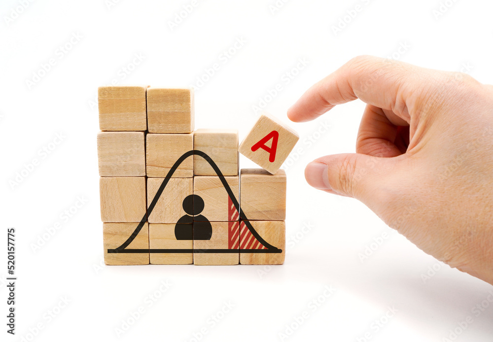 a hand pick wooden cube box with man icon who got A from normal ... a hand pick wooden cube box with man icon who got A from normal ...
