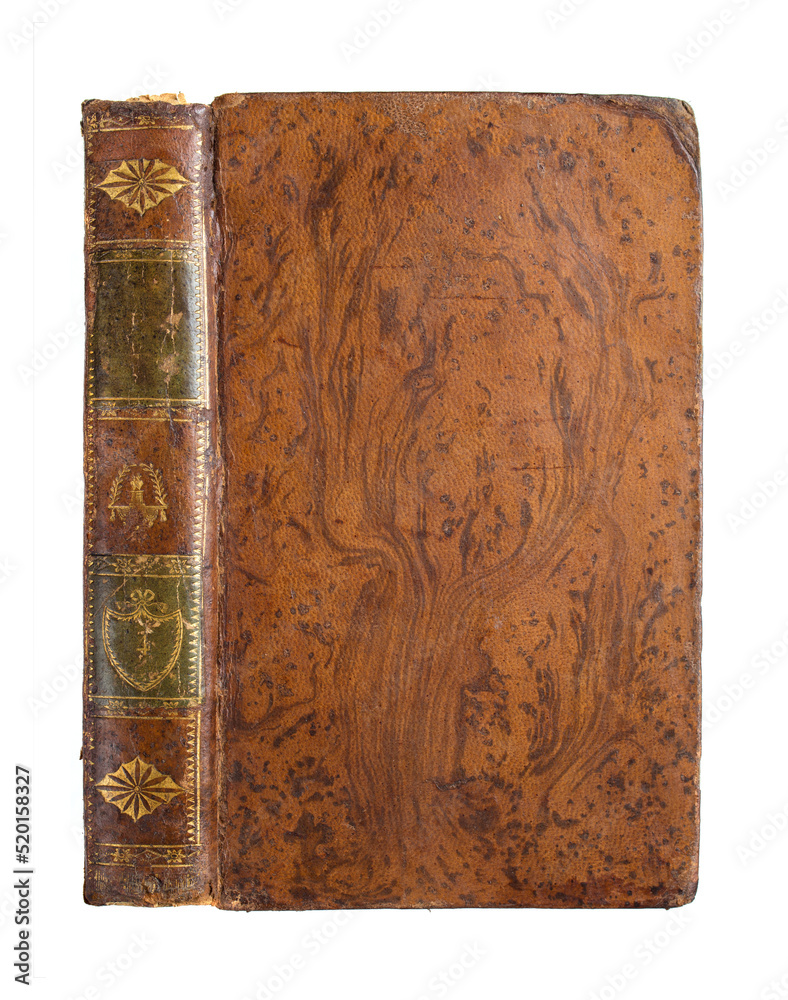 Ancient book cover with golden ornament on white background Stock Photo ...
