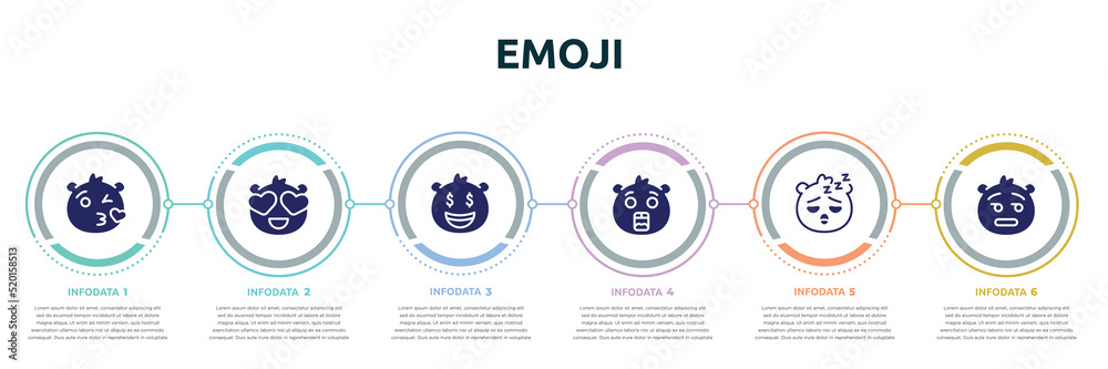 emoji concept infographic design template. included love emoji, in love ...