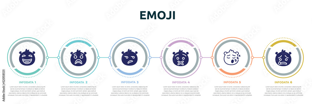 emoji concept infographic design template. included laughing emoji ...