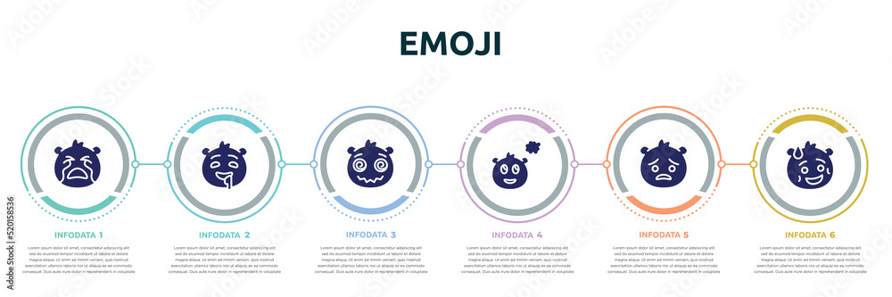 emoji concept infographic design template. included crying emoji, drool ...