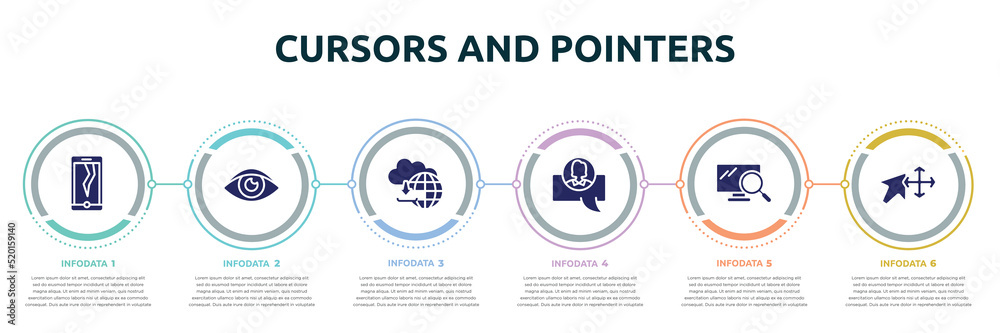 cursors and pointers concept infographic design template. included ...