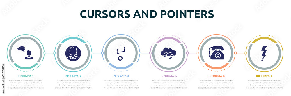 cursors and pointers concept infographic design template. included ... cursors and pointers concept infographic design template. included ...
