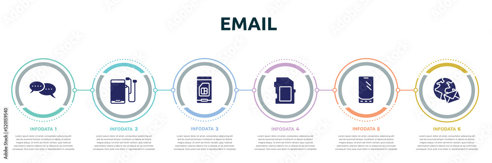 email concept infographic design template. included chat bubbles with ...