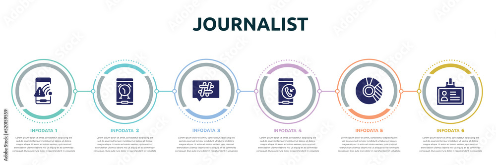 journalist concept infographic design template. included wifi ...