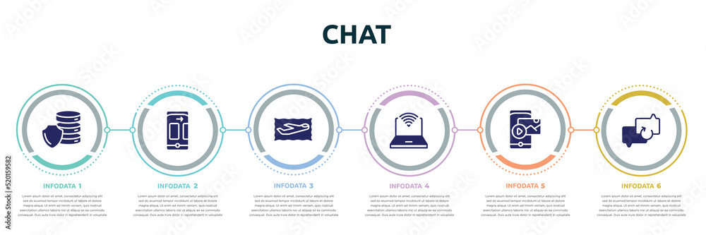 chat concept infographic design template. included database security ...