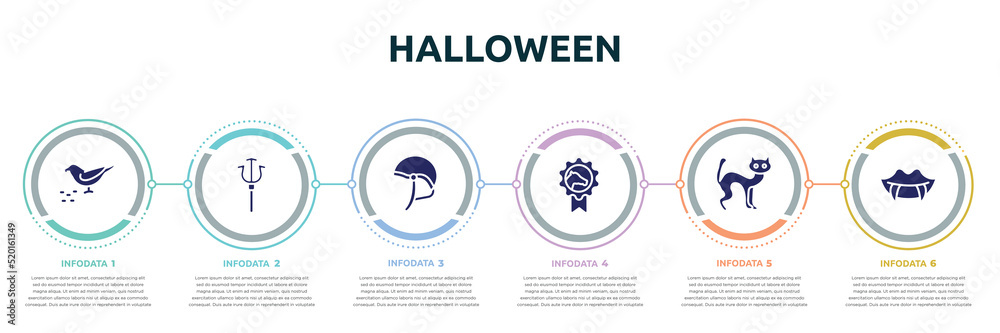 halloween concept infographic design template. included bird eating ...