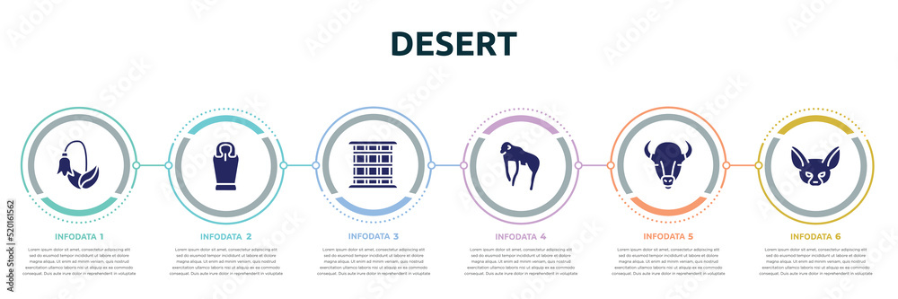 desert concept infographic design template. included harebell ...