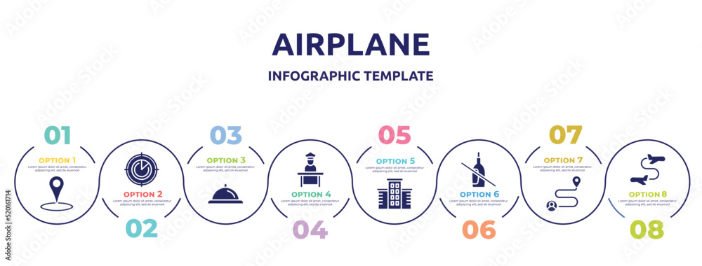 airplane concept infographic design template. included place point ...
