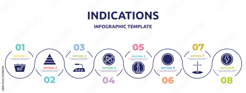 indications concept infographic design template. included 50 degree ...