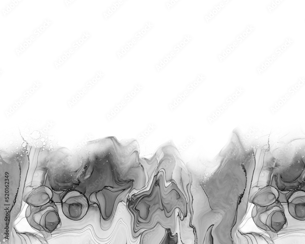 Grayscale, black abstract fluid liquid paint, digital alcohol ink ...