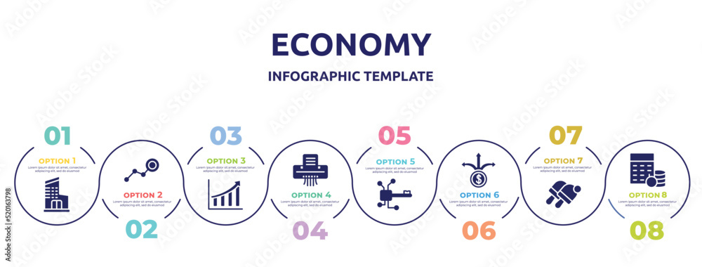 economy concept infographic design template. included department, limit ...