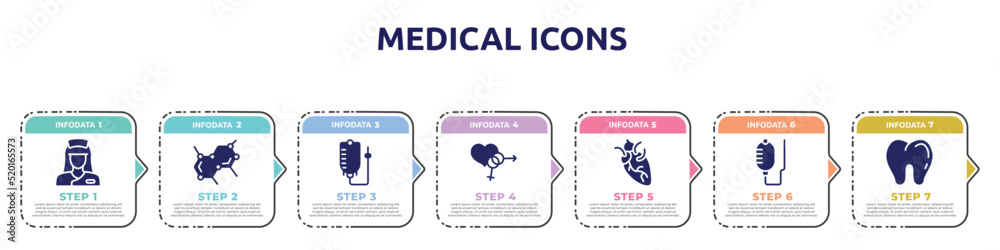 medical icons concept infographic design template. included nurse ...