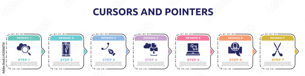 cursors and pointers concept infographic design template. included ... cursors and pointers concept infographic design template. included ...