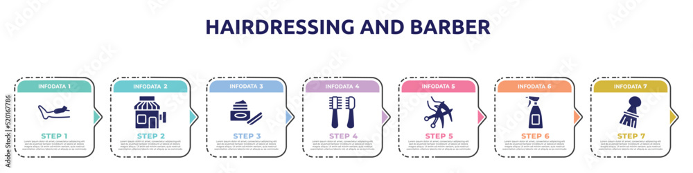 hairdressing and barber concept infographic design template. included ...