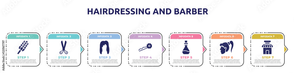 hairdressing and barber concept infographic design template. included ...