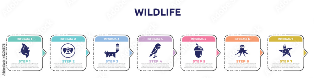 wildlife concept infographic design template. included manta ray ...